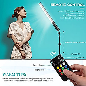 2 Pack RGB LED Video Light Wand Stick with Tripod,Hagibis Photography Studio Lighting Kits with Adjustable Light Stand&Remote Control 10 Color Modes,3200K-5600K