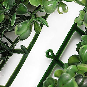 Boshen Pack of 10 PCS 24" x 16" Artificial Grass Green Wall Backdrop Panels 26.6 SQ Ft UV Protected Thickened Faux Boxwood Privacy Hedge Panels Decoration for Party Wedding Backyard Indoor Outdoor
