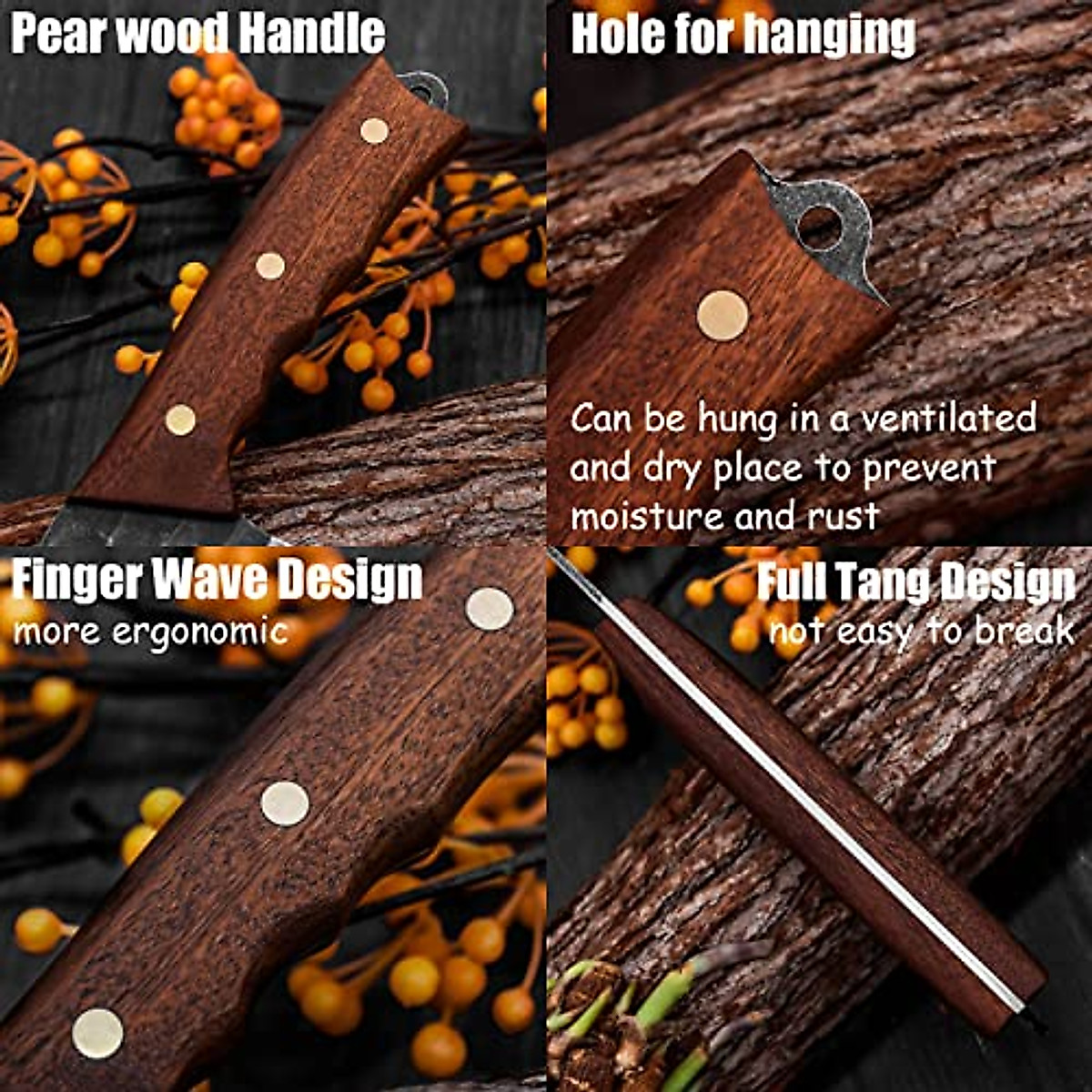 BLADESMITH Meat Cleaver Knife, Forged Butcher Knife with Lightweight and Effortless Design, Full Tang Chopping Knife with German High Carbon Steel, Comfortable PearWood Handle, 7'' Chinese Chef Knife