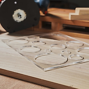 HERMIT TOOLS 12"*10" inches 12-in-1 Circle Inlay Template | Router and Decorative Templates for Woodworking