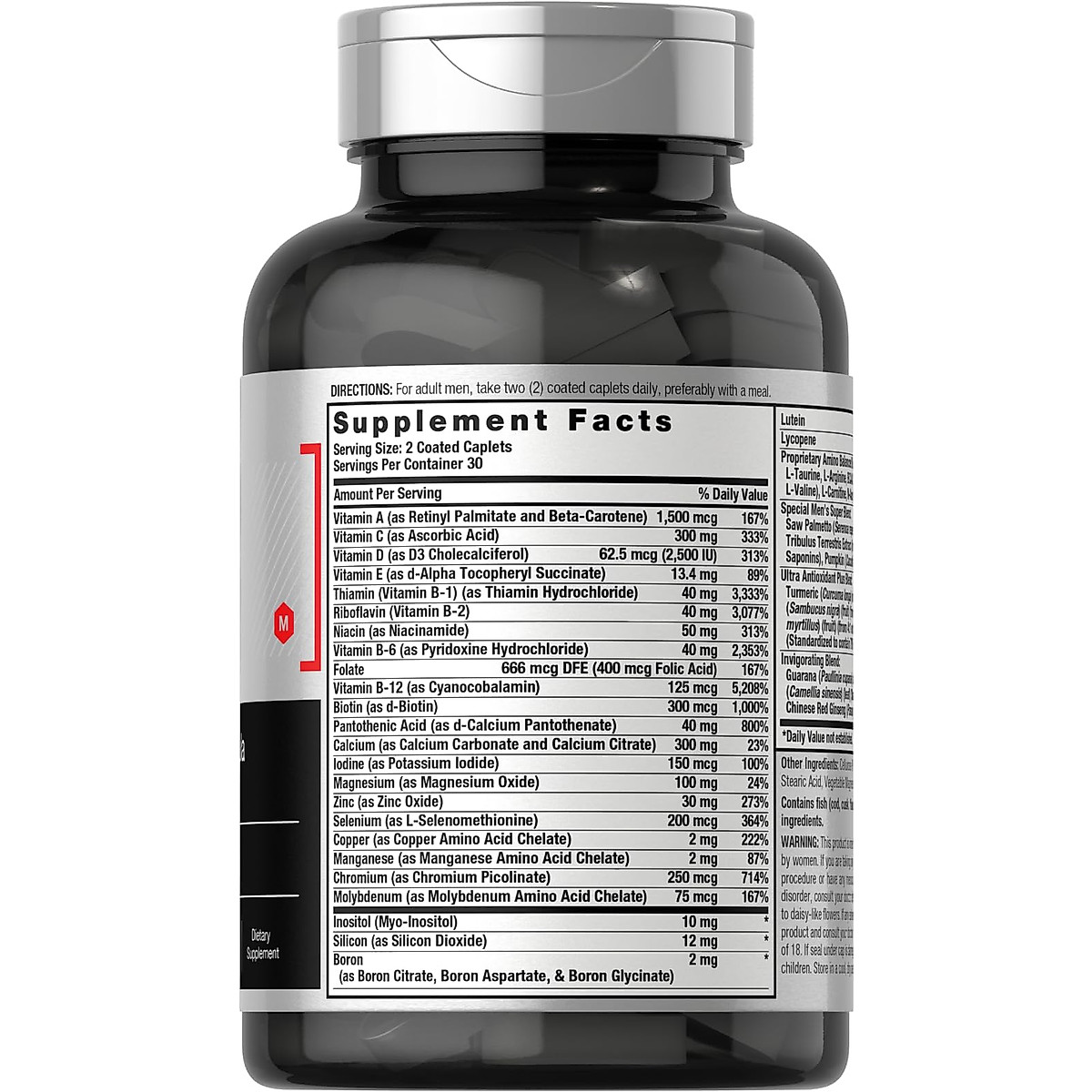 Horbäach Multivitamin for Men | 60 Caplets | Non-GMO & Gluten Free Vitamins & Minerals Daily Supplement