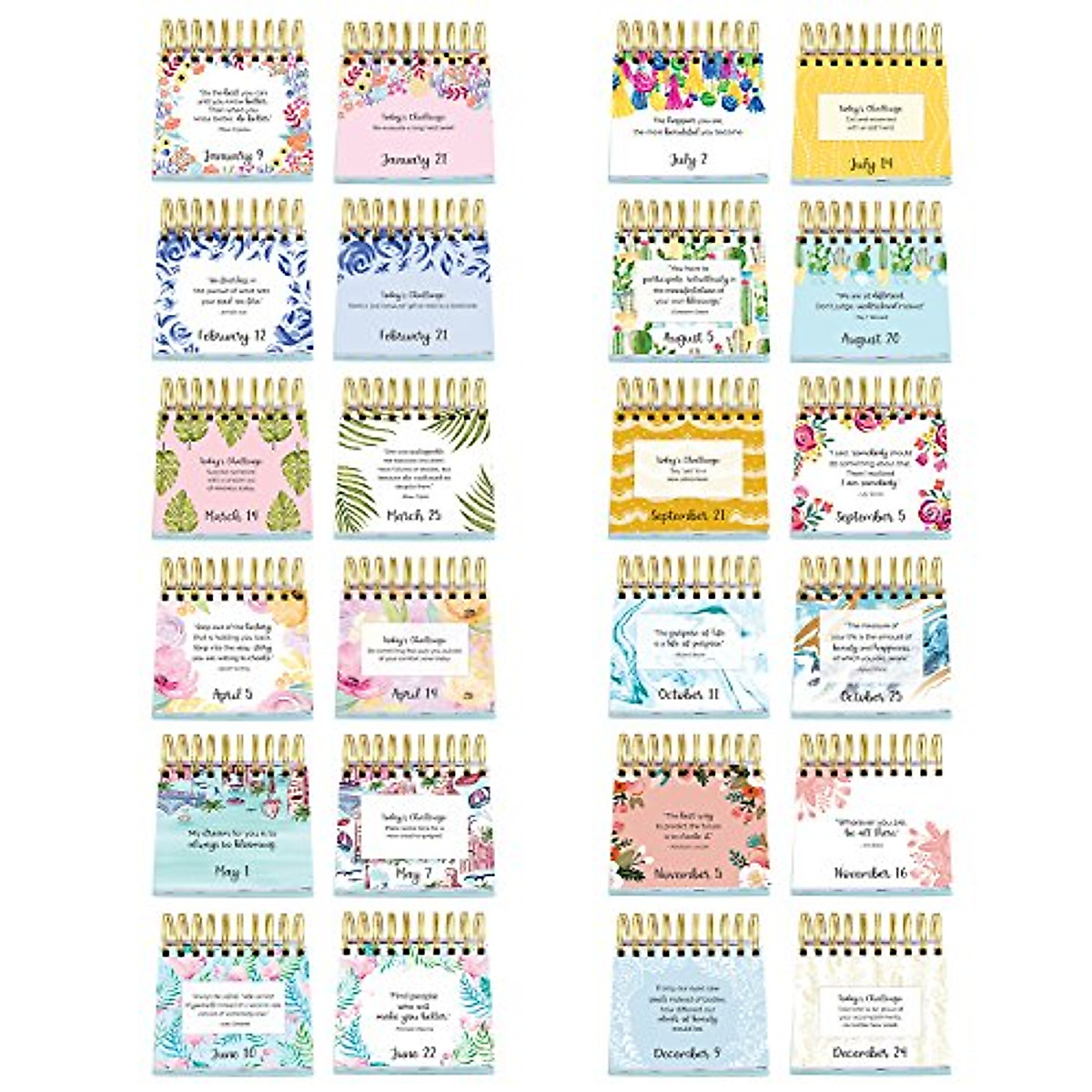 bloom daily planners Undated Perpetual Desk Easel/Inspirational Standing Flip Calendar - (5.25" x 5.5") (The Best is Yet to Come)