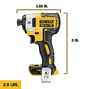 DEWALT 20V MAX XR Impact Driver, Brushless, 3-Speed, 1/4-Inch, Tool Only (DCF887B)