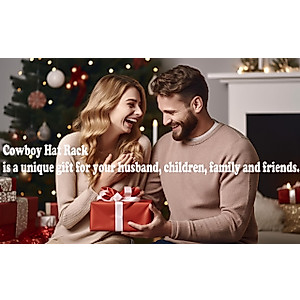 Taozun Cowboy Hat Rack 4 Packs Cowboy Hat Holder Hat Hanger Wall Mount Black Hat Hooks for Display(A Beautiful Christmas Gift)
