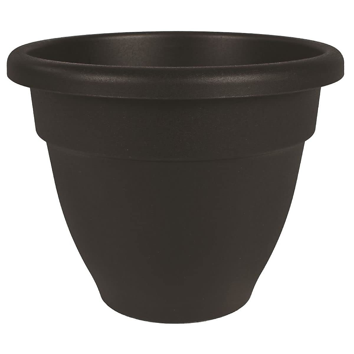 The HC Companies 8 Inch Caribbean Planter - Lightweight Indoor Outdoor Plastic Plant Pot for Herbs and Flowers, Black
