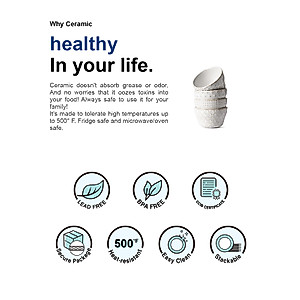 LE TAUCI Small Bowls 8 oz, Dessert Bowl, Ice Cream Bowl for Chili Dipping Sauce Coffee Bouillon, Ceramic Soup Cups - 4 inch, Set of 4, Arctic White