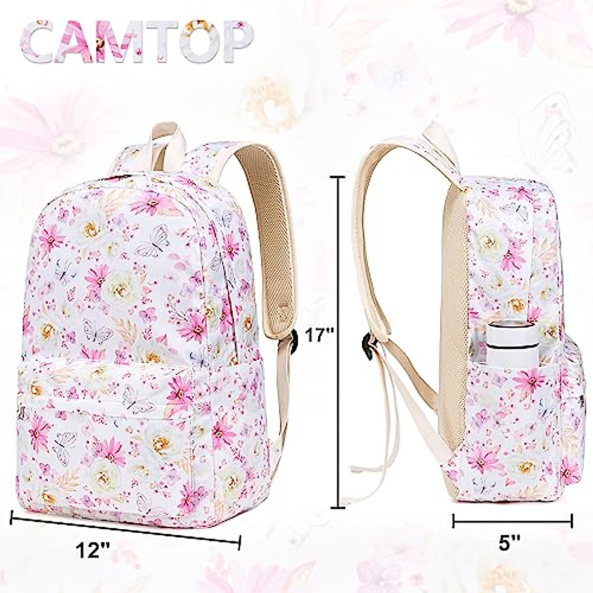 CAMTOP School Backpack for Girls Boys Teens Bookbag Set Tie Dye Kids Backpack 3 In 1,School Bags with Lunch Box Pencil Case