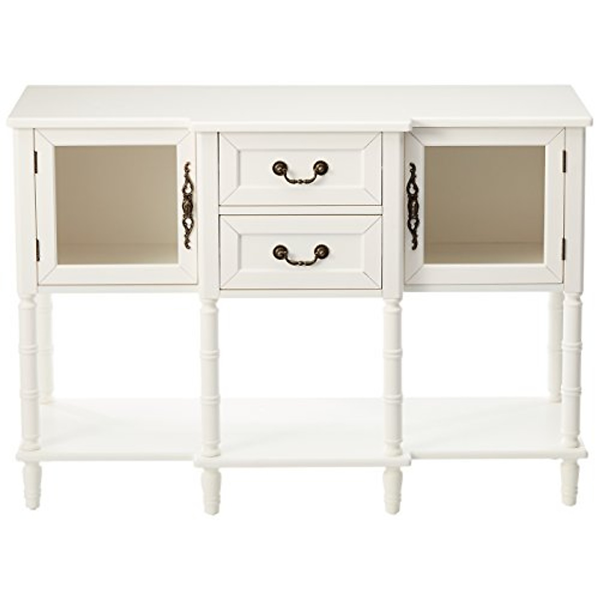 Kings Brand Furniture Wood Buffet Sideboard Cabinet Console Table, Cream White