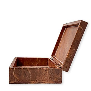 Hashcart® Marble Jewelry Box Small Decorative Trinket Box Keepsake (6x4 inch) Soapstone Handicraft Items - Great Gift for Women - Elephant Design Handpainted Items - Great Gift for Women