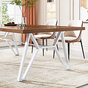 Tribesigns Large Dining Table for 6-8 People, 70-inch Rectangular Wood Kitchen Table, Dinner Table with Heavy-Duty Metal Legs, Industrial Long Dining Room Table for Family Gathering, Party