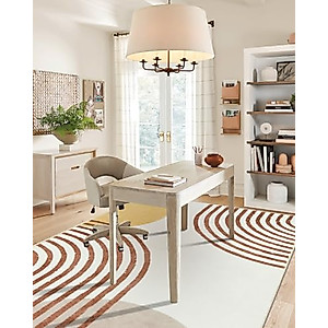 Wonnitar Boho Rugs for Living Room, 5x7 Area Rug for Bedroom,Washable Nursery Rugs Non-Slip Kids Room Throw Carpet, Soft Abstract Rainbow Low Pile Mat for Dorm Playroom Home Office (Orange,5'x7')