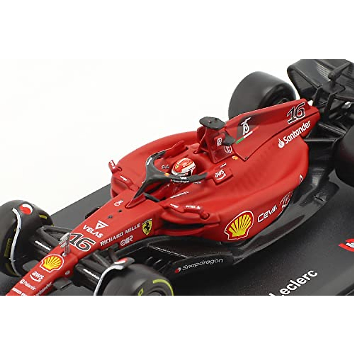Bburago - 1/43 Scale Model Compatible with Ferrari Replica Miniature Model Compatible with Scuderia Replica Miniature F1-75 # 16 Compatible with Charles Leclerc Replica Miniature Model 2022 Racing