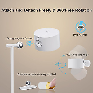 AKSDA LED Desk Lamp, Dimmable Eye-Caring Table Lamp with 3 Lighting Modes, 3 Brightness Levels, Large Capacity Rechargeable Battery, Touch Control, Cordless Desk lamp for Home Office Bedroom-Black