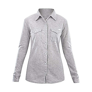Dakine Women's Paloma Button Down Shirt, Heather Grey, Large