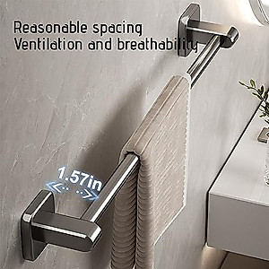 Bathroom Towel Bar, 19.69 Inch Towel Racks for Bathroom Wall Mounted, Heavy Duty Bath Hand Towel Holder Organizer, Modern Home Decor Towel Rod, Gray Single Bar (Gray)