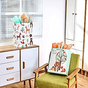 SUNCOLOR 16.5" Extra Large Gift Bags for Baby Shower with Tissue Paper(2 Pack, Hello Baby!)
