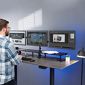 VIVO Triple Monitor Adjustable Heavy Duty Mount, Articulating Stand for 3 LCD Screens up to 24 inches STAND-V003M