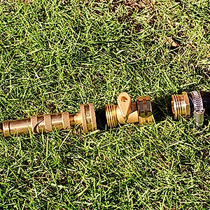 YELUN Solid Brass Garden Hose Repair kit Connector with Stainless Steel Clamps, Male Adapter/Female Garden Hose Swivel Fitting… (3/4" Barb x 3/4" Male -2 Sets)