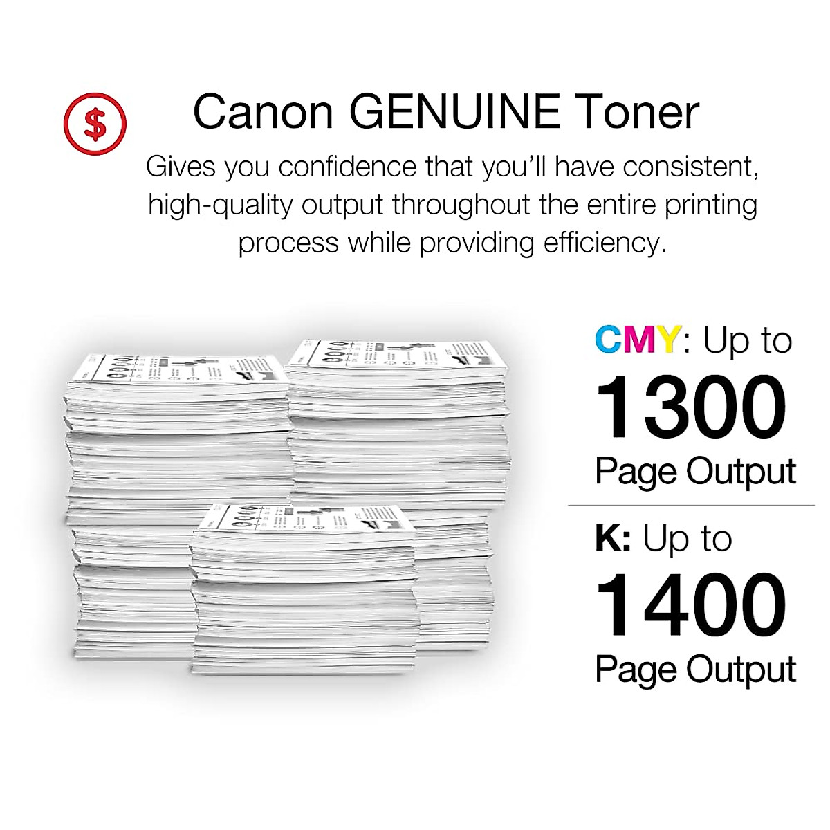 Canon Genuine Toner Bundle 045 (1240C006), 1 Pack, for Canon Color imageCLASS MF634Cdw, MF632Cdw, LBP612Cdw Laser Printers