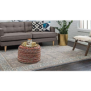 Unique Loom Salzburg Collection Area Rug - Gneis (6' 1" x 9' Rectangle, Gray/ Ivory)