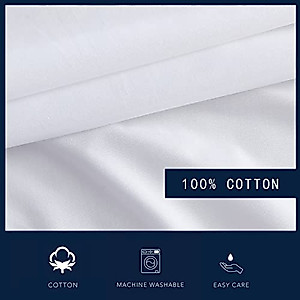 Nautica - Twin Sheets, Cotton Percale Bedding Set, Dorm Room Essentials (Solid White, Twin)