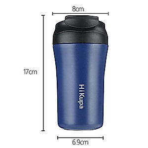 HiKupa Insulated Travel Mug with Straw and Leakproof Lid, Double Wall Stainless Steel, for Hot and Cold Drinks (Pink)