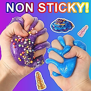 3LB 48 Pcs Planets Galaxy Slime Kit, DIY Slime Making Kit for Boys and Girls, 8 Pack Galaxy Slime Balls, Glow in The Dark, Model Solar System, Crafting Supplies, Best Gift for Kids