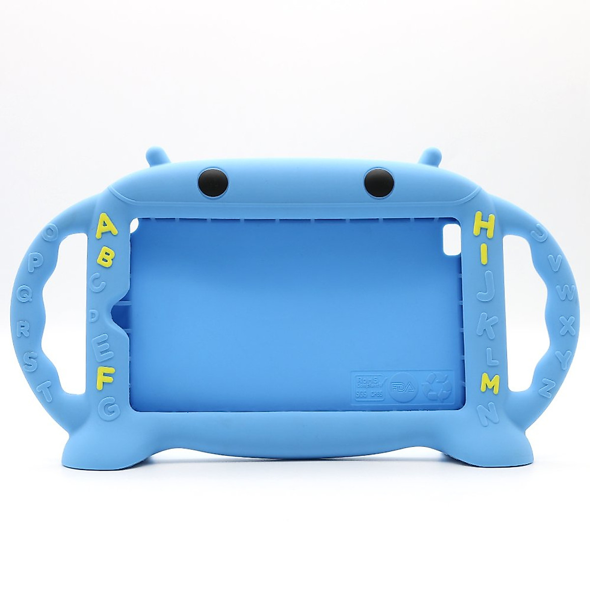 Kids Proof Case for Samsung 7 inch Tablet Galaxy Tab A/3/3 Lite/4/E Lite 7.0-CHINFAI [Cartoon Robot Series] Silicone Handle Stand Case Cover for Tablet SM-T280/T113/T230 (Blue)