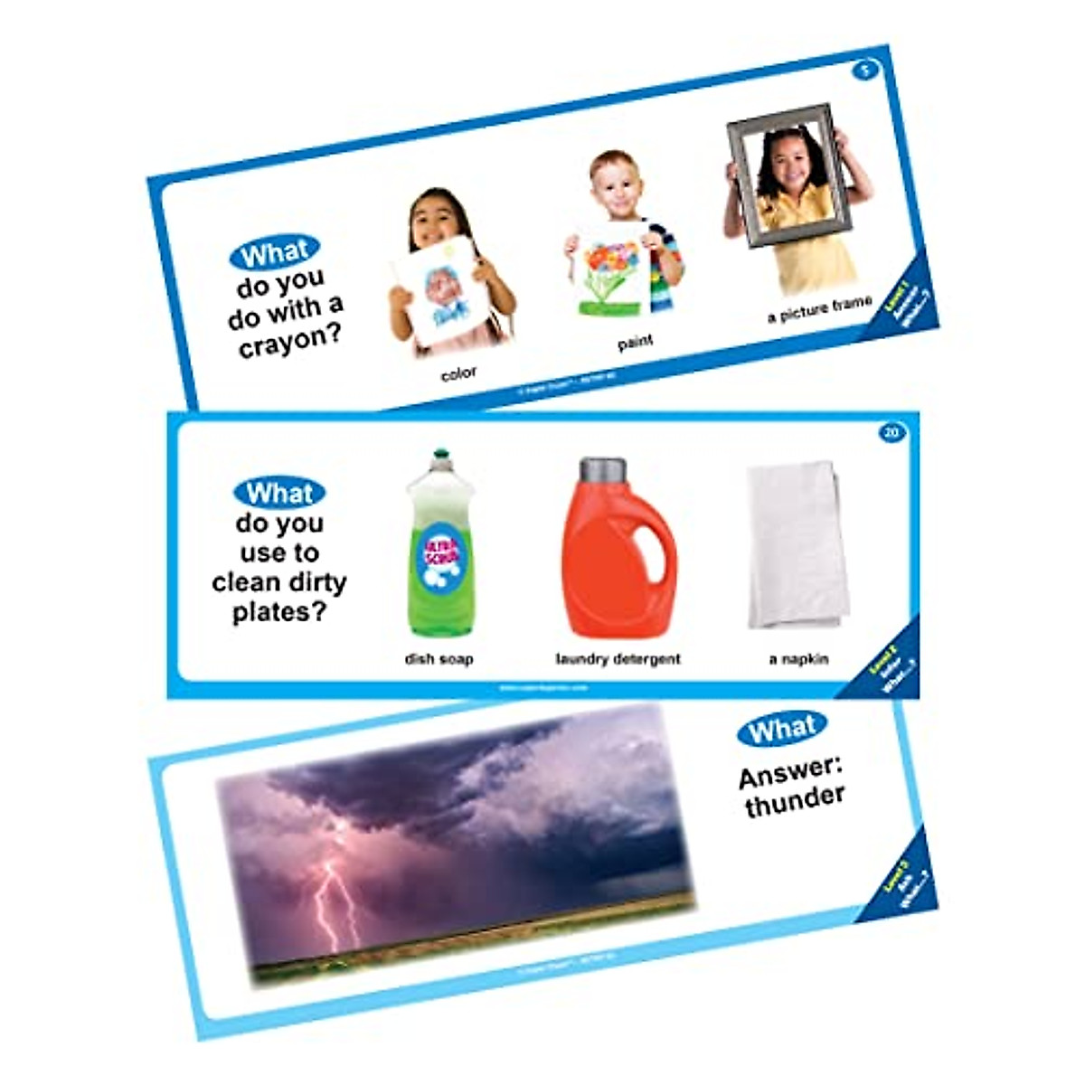 Super Duper Publications | WH Questions Skill Strips® Photo Cards | Educational Learning Resource for Children | Practice Expressive and Receptive Language Skills