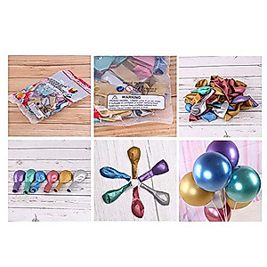 🍀 AIUSD Clearance 🍀, Shiny Metallic 50Pcs Chrome Shiny Metallic Latex Balloons for Birthday Wedding Grad Party Home Decor