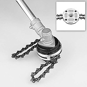 Newdanceus 65mn Coil Chain Trimmer Head，Stainless Steel Weed Trimmer Head Suitable for Medium Size Garden Lawn Grass Trimmer, Brush Cutter, Weed Eater, Chain Mower