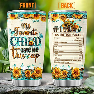 JENOIS Leopard Mothers Women Tumblers Mama For Ever Mother Print Coffee Day Best Cheetah Cups Sunflower Funny, Mom Gifts, Tumbler 20 Oz With Lid And Straw, 1 Mom Nutrition Facts