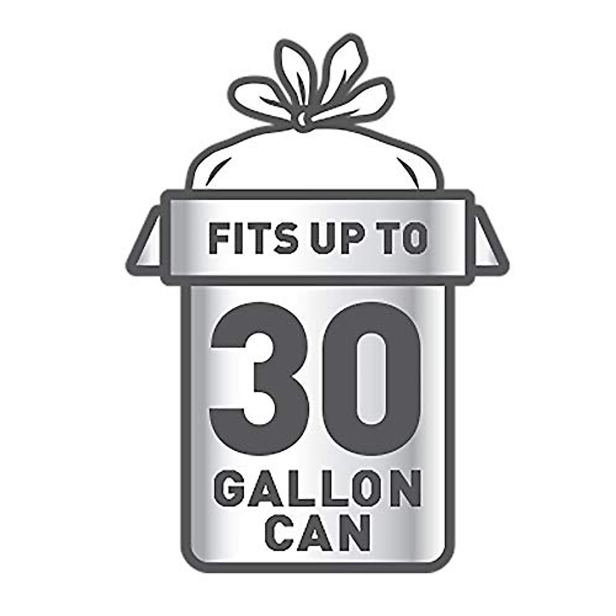 GLAD Strong Quick-Tie Large Trash Bags, 30 Gallon Bags for Large Kitchen Trash Can, 21 Count (Package May Vary)