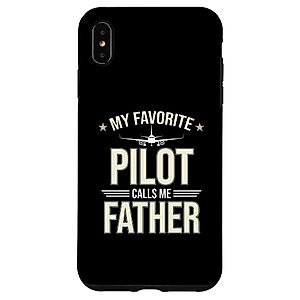 iPhone XS Max Pilot Calls Me Father Airplane Aviation Helicopter Graphic Case