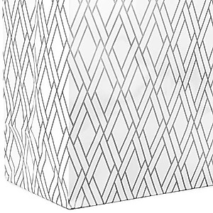 Hallmark Silver Gift Bag Assortment - Diamonds, Stripes, Dots (Pack of 6: 2 Medium 9", 2 Large 11", 2 Extra Large 14") for Christmas, Hanukkah, Graduations, Birthdays, Weddings, Bridal Showers