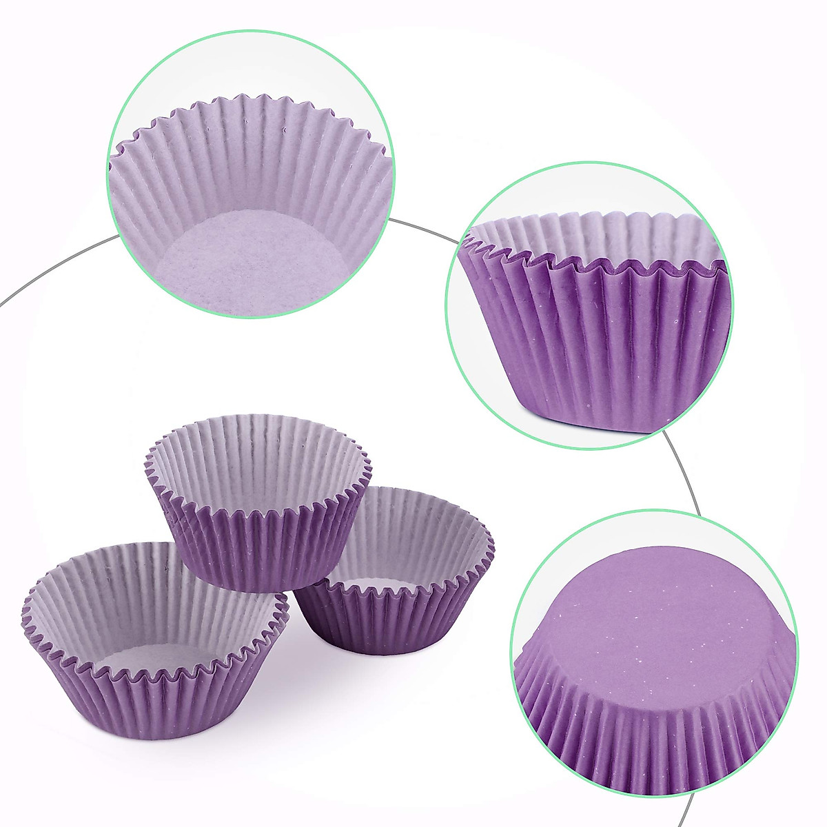 TRUSBER Baking Cups, 100 pieces Standard Size Paper Cupcake Liners Wrappers Nonstick Muffin Molds Baking Cup Holders for Wedding, Birthday, Baby Shower or Holiday Party