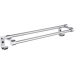 YIONEWIN Bathroom Towel Rack Towel Bar Space Aluminum Towel Rack Double Towel Bar Wall Mounted Towel Shelf Towel Storage Bath Towel Rail for Bathroom Kitchen Towel Holder Towel Rail(60cm)