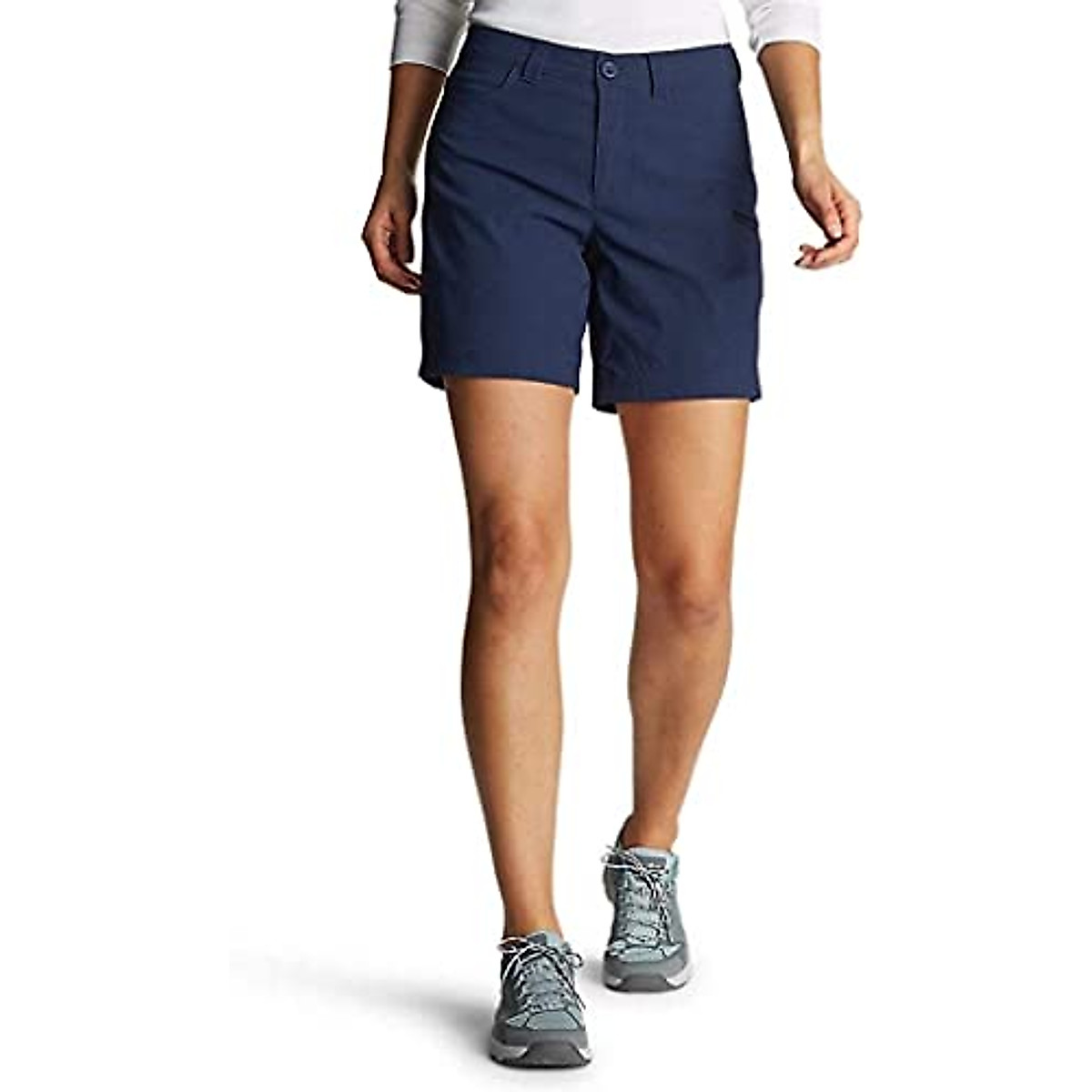 Eddie Bauer Women's UPF 50+ Stretch Rainier Short (as1, Numeric, Numeric_6, Regular, Regular, Medium Indigo, 6)