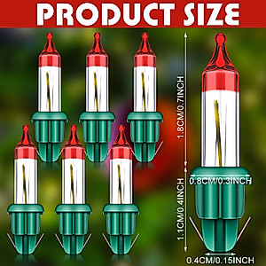 6 Pcs Christmas Flasher Replacement Mini Bulbs 3.5 V/ 0.17 A Incandescent Flash Bulbs String Light Replacement Flash Bulbs Clear Light Bulbs with Base Flasher Bulbs for Christmas Lights (Green)