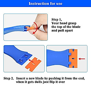 REEVAA Plastic Razor Blades Scraper Tool W/20PCS Plastic Blades For Window Tint,Vinyl Wrap,Plastic Razor Blade Scraper Sticker Remover,Label,Decal Adhesive Scraper For cleaning,Paints On Window Glass