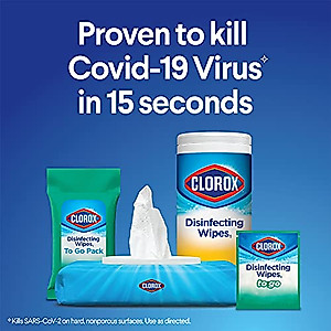 Clorox Disinfecting Wipes to Go, Bleach Free Cleaning Wipes in Bulk, Wipes with Fresh Scent, Kills Bacteria, Individually Wrapped, 1 Count Each, (Pack of 100)