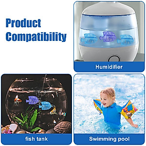 16pcs Humidifier Tank Cleaner, 2.52x1.57x1.06 Inch Humidifier Cleaner Fish Demineralization Cleaning Ball Humidifier Filter Replacement for Protec Fish Tank Mist Humidifiers (Purple, Blue)