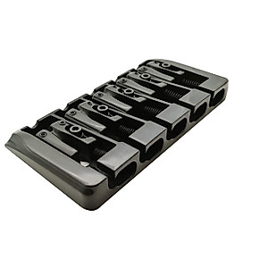 Guyker 5 String Bass Bridge with Locking Zinc Saddles – Dual Load Type A Bridges String Space 19mm Replacement for Jazz Bass or Precision Electric Instruments (Black)
