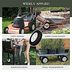 [2 Pack] 8 Inch Wheels Replacement 8mm, Lawn Mower Wheels Replacement, Grill Wheels Replacement, Wheels Replacement Parts