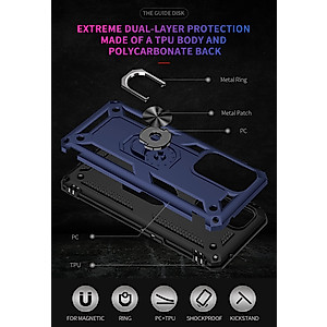 Dionsibei Military Grade Drop Impact for Oneplus 9 Case Oneplus 9 5G Case 360 Metal Rotating Ring Kickstand Holder Armor Heavy Duty Shockproof Case for Oneplus 9 Phone Case (Blue)