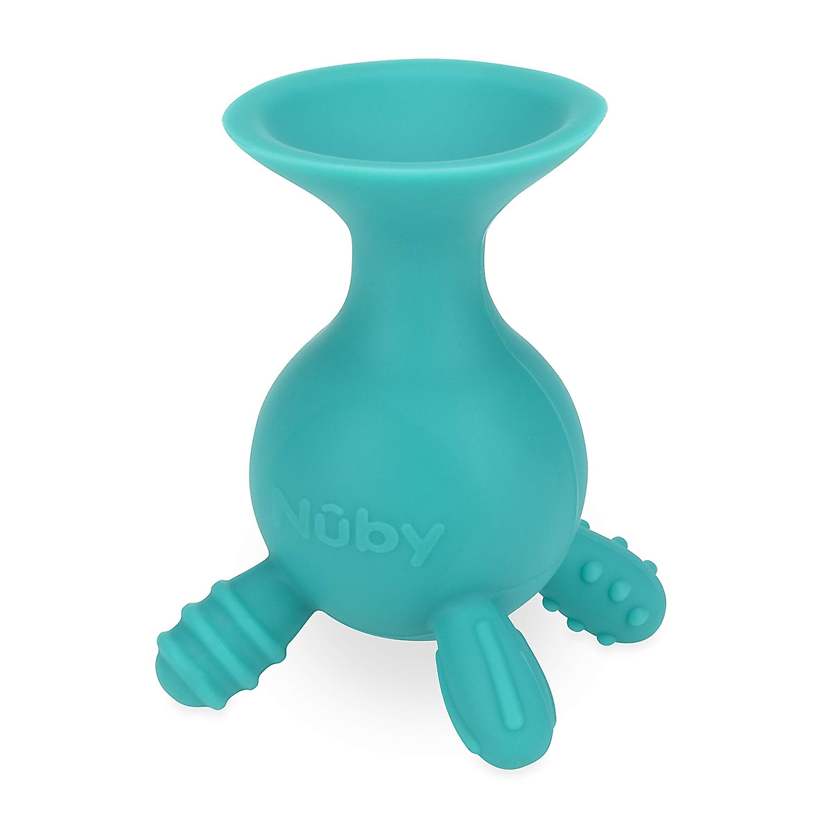 Nuby Silly Monkey Interactive Suction Toys with Built-in Rattle, 2 Piece, Green/Aqua