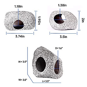 3 Pieces Rock Aquarium Decorations, Stackable Cave Aquarium Decor, Betta Fish Tank Accessories Hideout Hidden Stones Ornaments, Fish Rock House Hideaway Tunnel Fish Cave for Aquarium Shrimp Cichlid