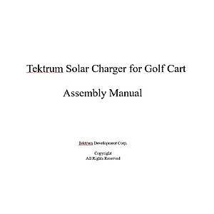 Tektrum Universal 200 watt 200w 48v Solar Panel Battery Charger Kit for Golf Cart - Charge While Driving, Save Electricity Bill, Extend Battery Life, Emergency
