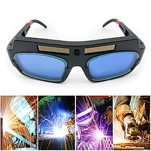 Melgweldr Welding Glasses Auto Darkening,Solar Powered Welding Goggles,Adjustable, Lightweight,Welder Goggle Anti-Flog Anti-Glare Protective Goggles