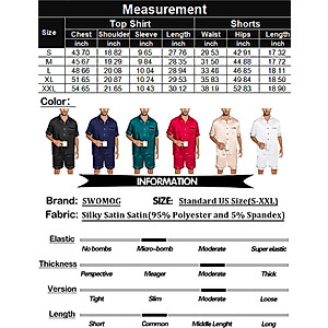 SWOMOG Men Silk Satin Pajamas Set Button Down Sleepwear Short Sleeve Pjs Set Soft 2 Piece Lounge Set Nightwear with Pockets Black Medium